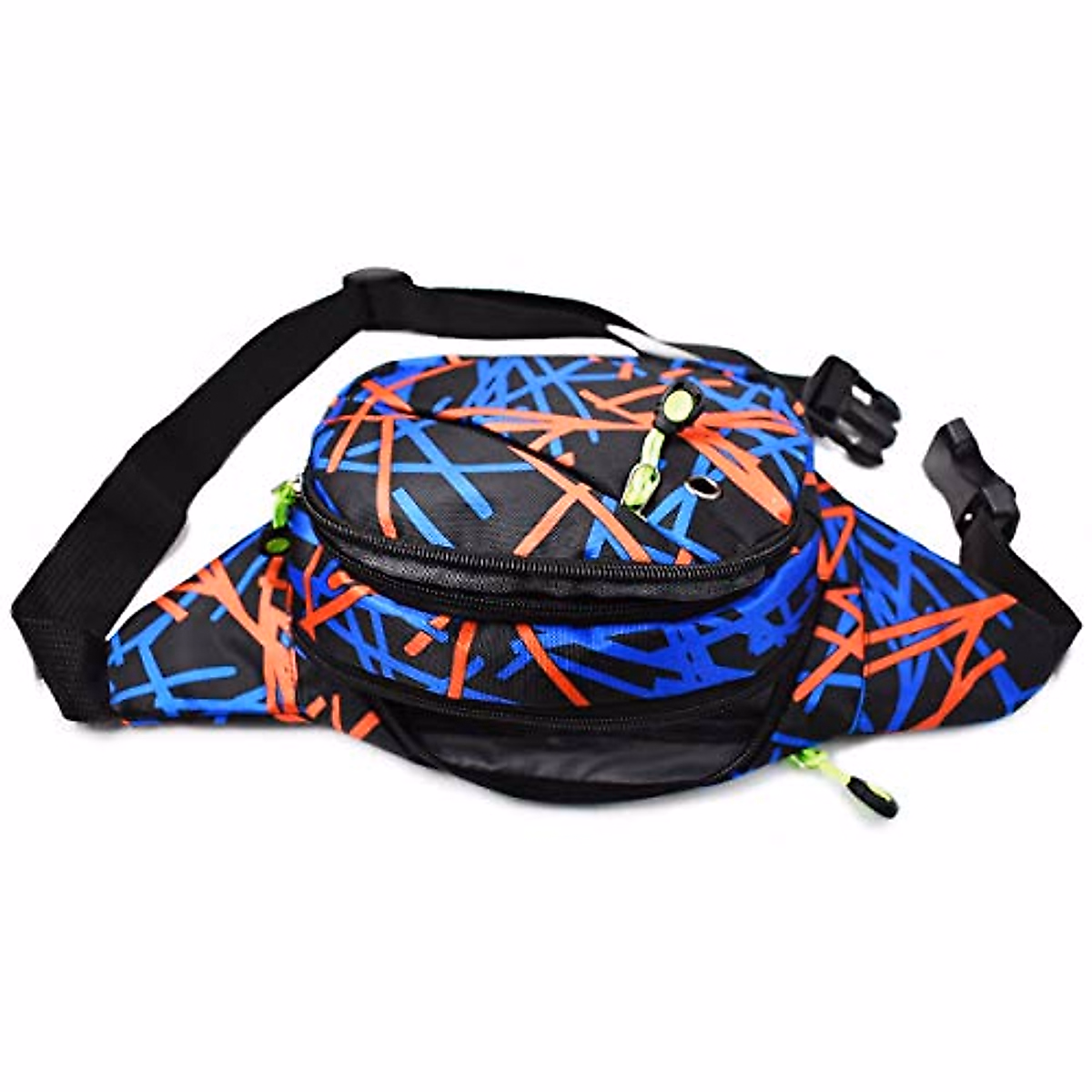 Fanny Pack Fashion Waist Chest Bag Adjustable Belt Chest Shoulder Pack Casual Bag Bum Bags Hip Pouch for Women Men Running Hiking Fitness Cycling Beach Travel Concert Festival (Black)