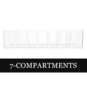 Clear Makeup Organizer, Ocira 7-Compartment Eyeshadow Palette Organizer BPA-Free Plastic For Countertop Vanity & Drawer