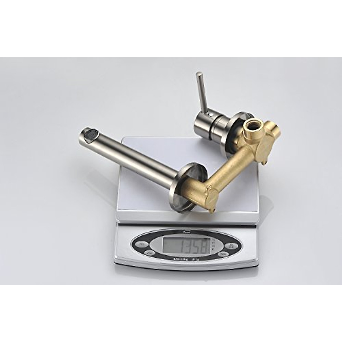 Sumerain Wall Mount Bathroom Faucet Brushed Nickel,Valve Included