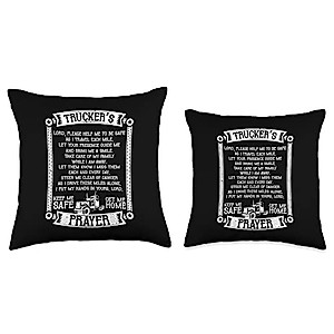 Truck Driver Gifts & Accessories Driver Funny Big Trucking Trailer-Truckers Prayer Throw Pillow, 18x18, Multicolor