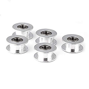 Timing Belt Pulley,5pcs 6 Different Sizes 2GT 6mm Wide Belt Timing Pulley 20T 5mm Bore 3D Printer Accessary (W6mm, 20T, Bore 5, Toothless)