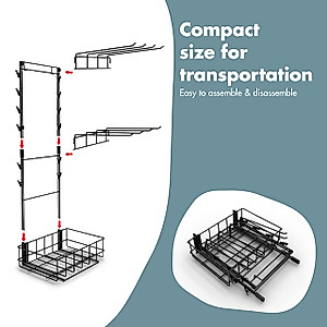 DS THE DISPLAY STORE Retail Display Rack, 12 Clips & 8 Peg Hooks Matte Black Countertop Snack Stand Organizer For Retail Store Supplies, Merchandise & Snack Display Stand, 9.76x11.18x23.58