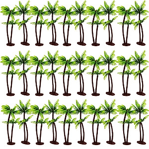 YOOHUA 25PCS Coconut Palm Model Artificial Trees/Cake Topper - Charming Cupcake Topper Scenery Model Scenery Model for Cake Decorations or Building Model Landscape Artificial Plants