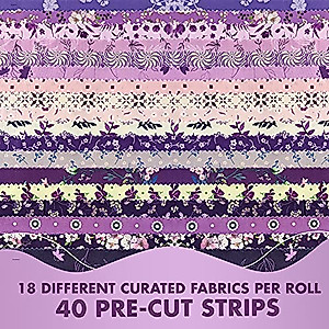 Needles Quilt Studio - 2.5" Precut 40 Fabric Strip Bundle (Amethyst Garden) | Cotton Strips Bundles for Quilting - Jelly Rolls for Quilting Fabrics Quilters & Sewing - Jellyroll Cloth for Quilts