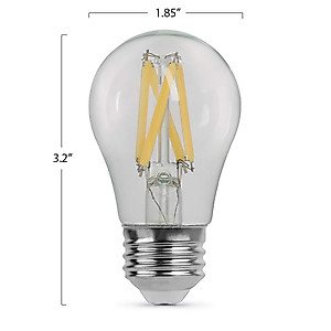 Feit Electric BPA1575/827/FIL/2 75 Watt Equivalent 800 Lumen Dimmable A15 LED Filament Light Bulb E26 Base, 3.2"H x 1.85"D, 2700K (Soft White), 2 Piece