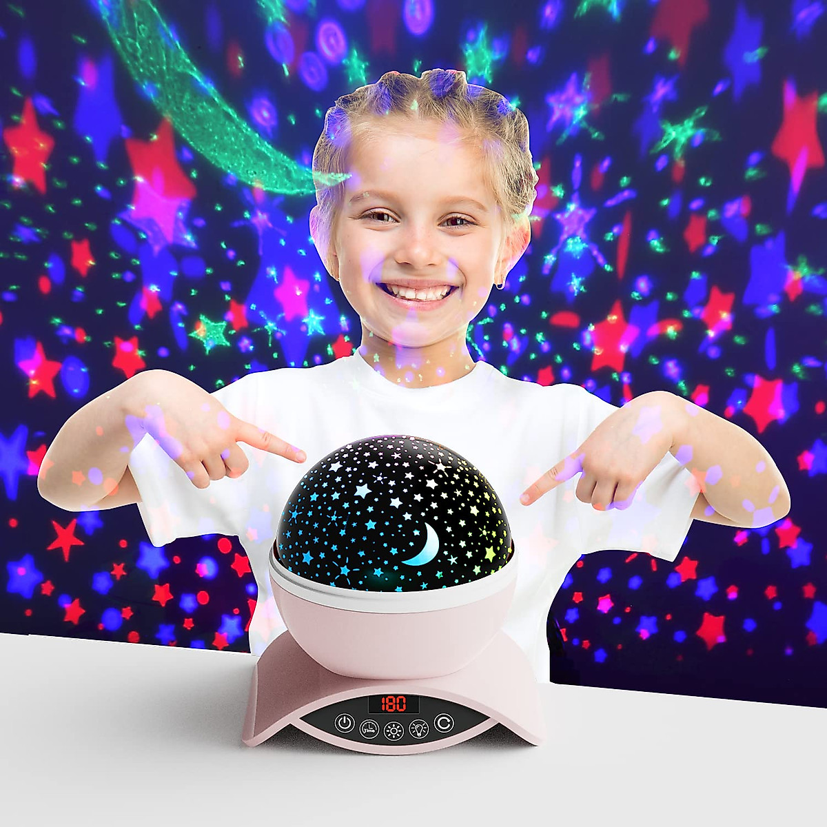 Night Light Star Projector for Bedroom,Gifts for 10 Years Old Girl,Glow in The Dark Stars,LED Lamp Star Light Projector for Kids Baby,Rotation Lamp with Timer Remote and Chargeable,Room Ceiling Decor