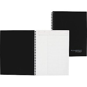 Cambridge 06122 Action Planner Side Bound Business Notebook, 7 1/2 x 9 1/2, Black, 80 Sheets