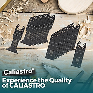 Caliastro 20 Wood Metal Professional Oscillating Multi Tool Quick Release Saw Blades with Universal Fit for Milwaukee, Ridgid, Dewalt, Bosch, Stanley, Ryobi, Makita, Skil, Black & Decker