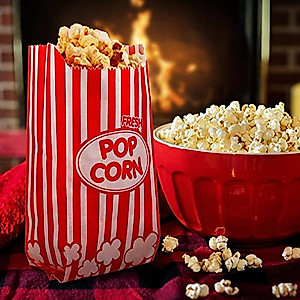 300 Pcs Popcorn Bags Grease Resistant Popcorn Bags Disposable Paper Popcorn Container for Christmas Thanksgiving Movie Theme Party Carnivals Popcorn Maker, Red and White Stripes (1 Oz)