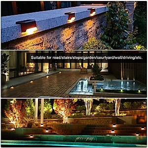 Phenas Solar Deck Light Outdoor Solar Fence Light Energy Saving Solar Step Light with Auto Working Mode Waterproof LED Solar Stair Light for Railing Deck Patio Yard Pathway Garden Decor, Black