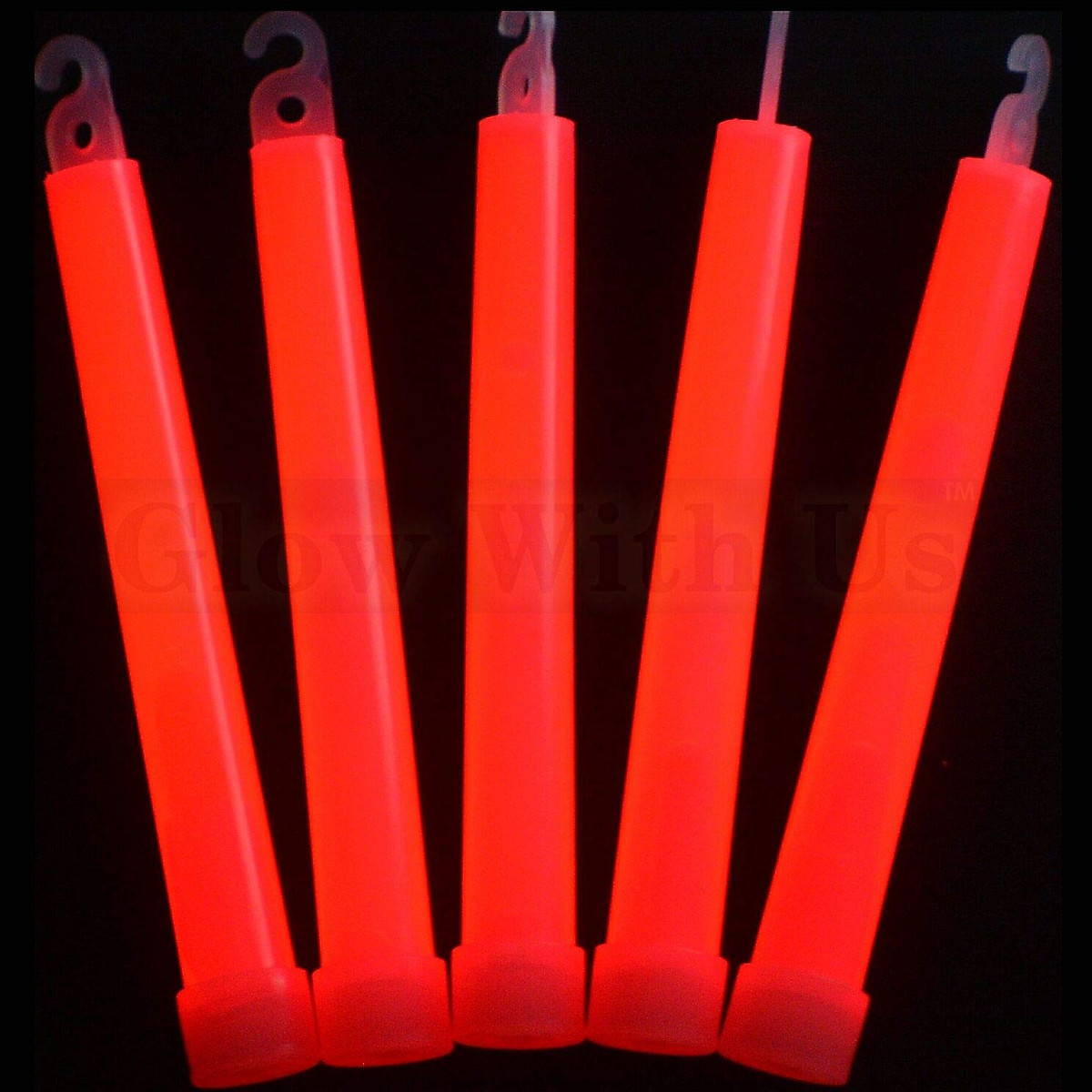 Glow Sticks Bulk Wholesale, 25 6” Industrial Grade Red Light Sticks. Bright Color, Glow 12-14 Hrs, Safety Glow Stick with 3-Year Shelf Life, GlowWithUs Brand