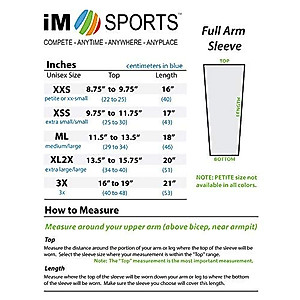 iM Sports LONG DRIVER Golf Sun Sleeves + Blocks 98% UV + Compression + Made in USA - White - Medium/Large - Pair