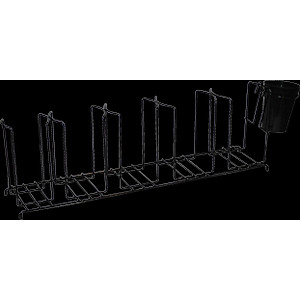 San Jamar C8005WFS Steel Cup and Lid Wire Organizer with Caddy and 5 Stacks, Black
