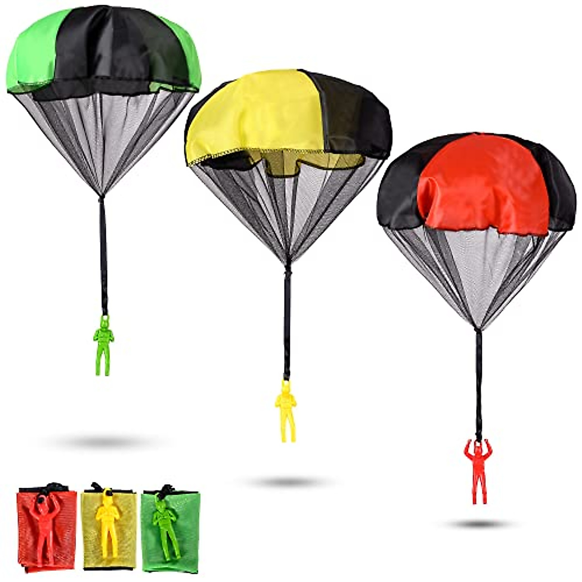 Nutty Toys Parachute Toys for Kids - Tangle Free Outdoor Flying Parachute Men, Best Small Outside Toys 2023 for 3 4 5 6 7 8 9 10 Year Old, Top Easter Basket Stuffers Idea 2023, Unique Boy & Girl Gifts