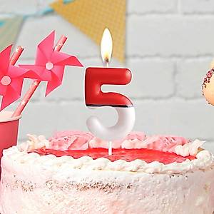 Zi Lan Cartoon Red White Birthday Cake Candle Anime Cartoon Number 7 Birthday Candles 7th Birthday Cake Topper for Cartoon Theme Party Anime Decorations Supplies Favors Gifts