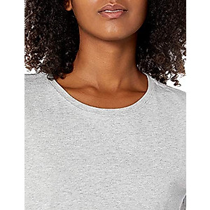 Amazon Essentials Women's Classic-Fit 100% Cotton Short-Sleeve Crewneck T-Shirt (Available in Plus Size), Pack of 2, Charcoal Heather/Light Grey Heather, Small