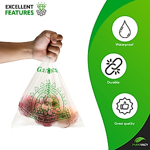 PUREVACY Plastic Produce Bag on a Roll 12 x 17 Inches. Pack of 4000 Plastic Produce Bags Roll. 0.5 Mil Waterproof Roll of Plastic Bags for Food. Disposable Clear Grocery Bags Plastic Roll