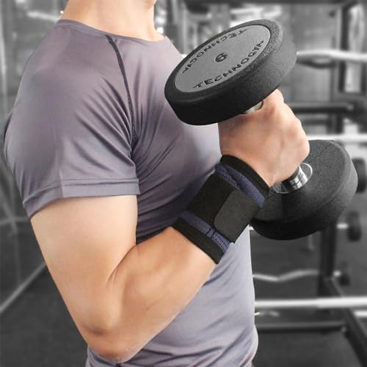 YUNYILAN 2 Pack Wrist Brace Carpal Tunnel, Wristbands Compression Wrist Strap, Wrist Wraps Support Sleeves for Work Fitness Weightlifting Sprains Tendonitis Pain Relief Breathable (Black, L)