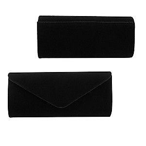 Women Evening Bag Clutch Purse,lovyoCoCo Handbag With Detachable Chain Strap for Wedding Cocktail Party Velvet Solid Color (Black)