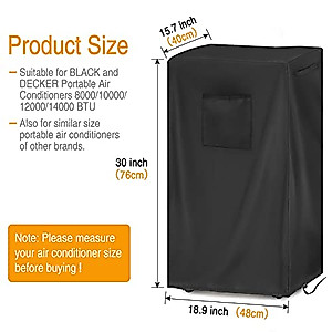 Portable Air Conditioner Cover for BLACK and DECKER, Waterproof AC Covers Indoor 420D Dust Cover Storage Bag - 19x16x30inch
