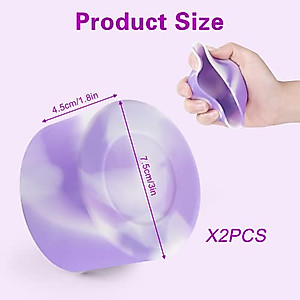 Atersala 2Pcs Silicone Cup Boot For Stanley Adventure Quencher Iceflow 20/30/40oz Tumbler With Handle,BPA-Free Protective Cover For Bottom Diameter 7.5cm/2.95in Travel Mug Bottle-Purple&White