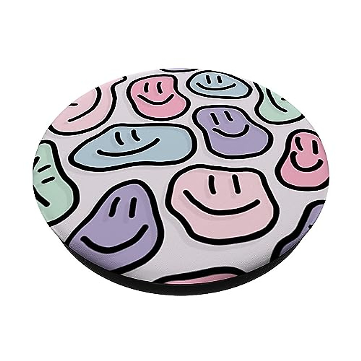 pastel aesthetic trippy liquid swirl dripping smile face PopSockets Standard PopGrip