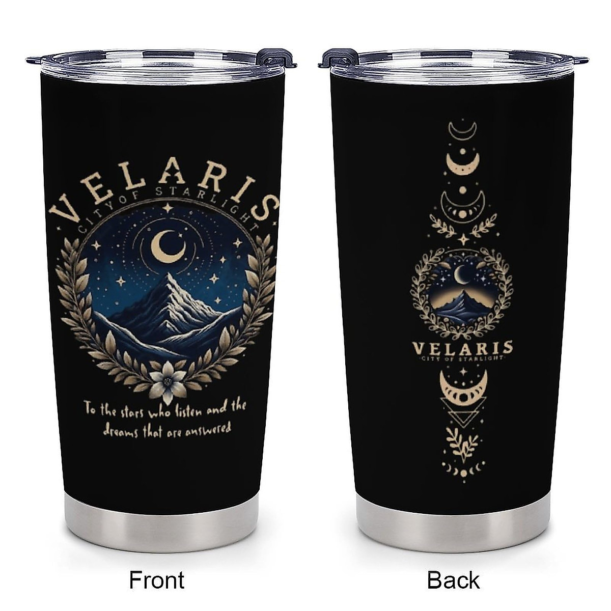 Velaris City Of Starlight Tumbler Acotar The Night Court Bookish 20 Oz Stainless Steel Insulated Tumblers with Lid And Straw Bookish Acotar Travel Coffee Mug Gifts