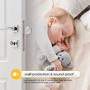 Door Stopper Wall Protector, Door Bumpers for Walls with Strong Back Adhesive Door Knob Wall Protector for Kitchen Cabinets (Clear, 6pcs)