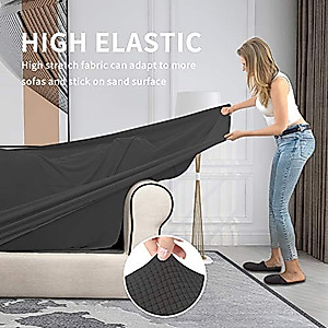 Easy-Going Couch Cover, Stretch Sofa Cover with 3 Cushion Covers, Washable Spandex Jacquard Fabric, Elastic Furniture Protector for Pets, Kid (Large, Dark Gray)