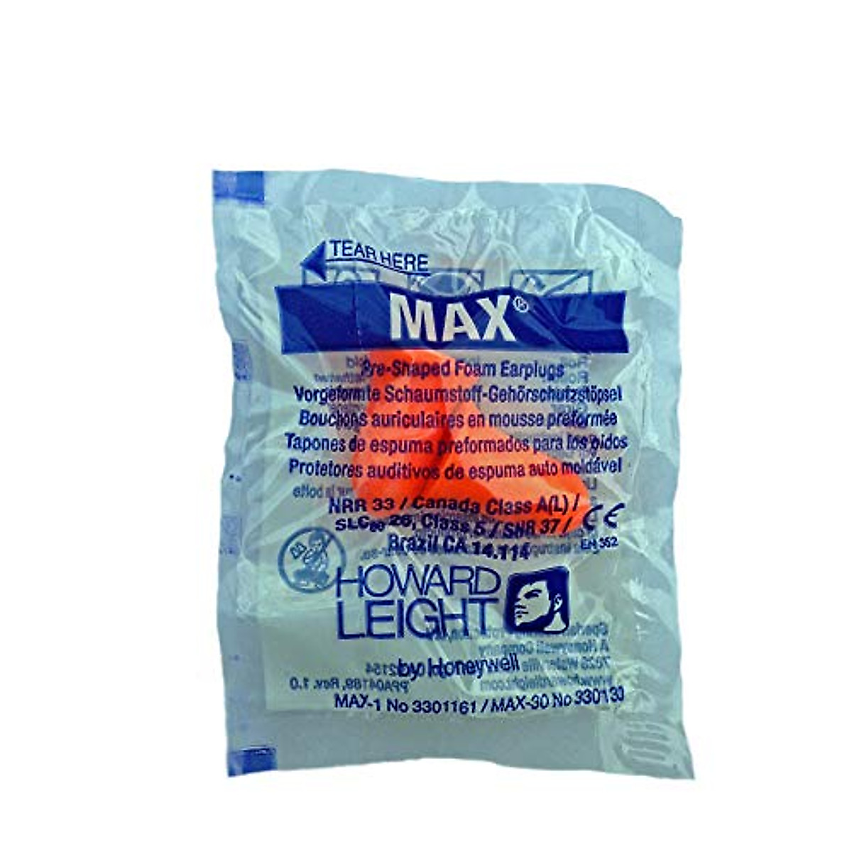 Howard Leight MAX-1 Foam Ear plugs Uncorded NRR33 (20 Pair)