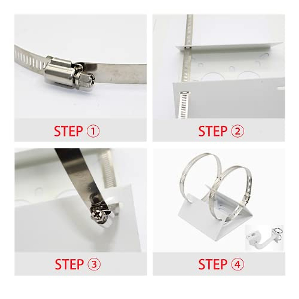 2pcs Universal Wall Mounting Bracket with 8 Loops, Vertical Pole Mount Adapter for CCTV Security Camera PTZ Dome Indoor Outdoor AP Access Point Client CPE