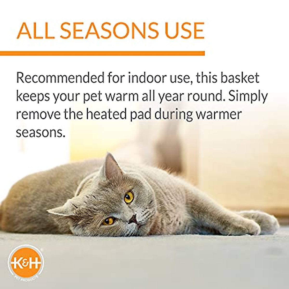 K&H PET PRODUCTS Thermo Basket Indoor Heated Cat Bed Foldable Red 15 X 15 Inches