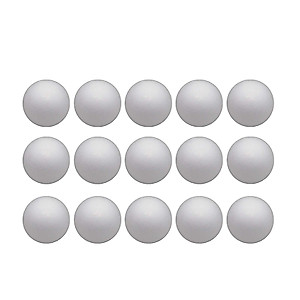 Crafjie Craft Foam Balls 3 Inches in Diameter 15-Pack, Smooth Polystyrenets Foam Ball, for Decoration Household School Projects DIY Arts and Craft, White