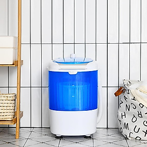 Mini Portable Washing Machine, 5.6 LBS Capacity Portable Washer and Spinner Combo with Spin Cycle Basket & Drain Hose, Semi-automatic Laundry Washer Machine for Apartment Dorm RV