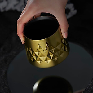 Viski Paragon Whiskey Taster Cocktail Tumbler Insulated Rocks Tumbler Stainless Steel Rocks Glass Gold 8oz Set of 1