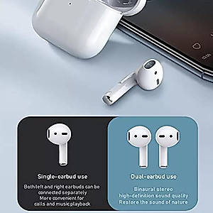 ZTOZ Wireless Earbuds Bluetooth 5.0 Headphones with Immersive Bass Sound, Mini Charging Case, Waterproof Earphones for Sport/Work, Headsets Compatible with iPhone/Android/PC, (White)