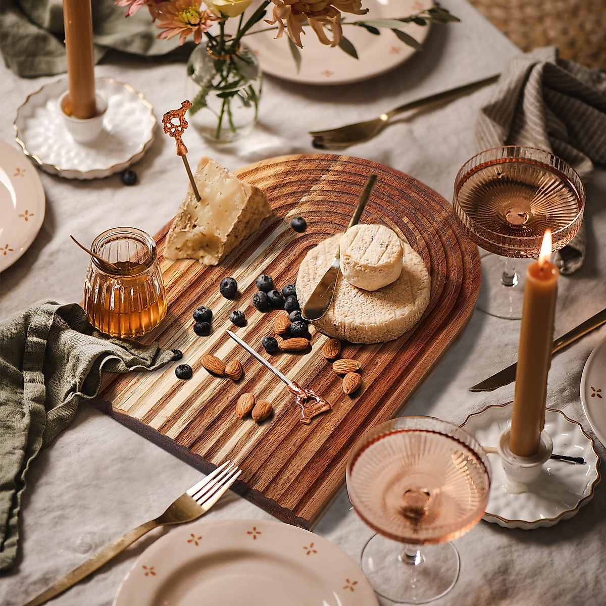 Decorative Cutting Board – Wood Serving Board – Cheese Platter - Wooden Board For Kitchen/Shelf/Home Decor- Charcuterie Board-Moudja Decorative cutting boards (Arch Shape)