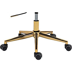 Meridian Furniture 167Black Hendrix Collection Modern Contemporary Vegan Leather Upholstered Swivel Adjustable Office Chair with Button Tufting and Gold Base, Black, 21.5" W x 24" D x 30.3"-32.6" H