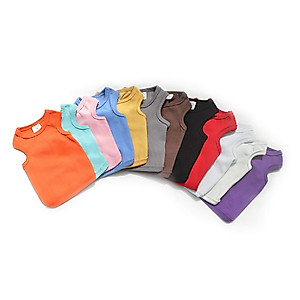 Lovelonglong 2019 Summer Pet Clothing, Dog Clothes Blank T-Shirts Ribbed Tanks Top Thread Vests for Large Medium Small Dogs 100% Cotton Purple L