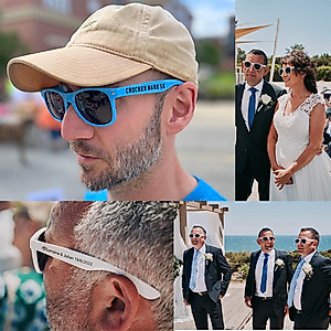 10PC Custom Sunglasses Personalized Bulk Party Favors Wedding Guests Logo School Music Show Birthday Bachelorette Bridesmaid Gifts Garden Graduate 2024 Prom Customizable Glasses (Black)