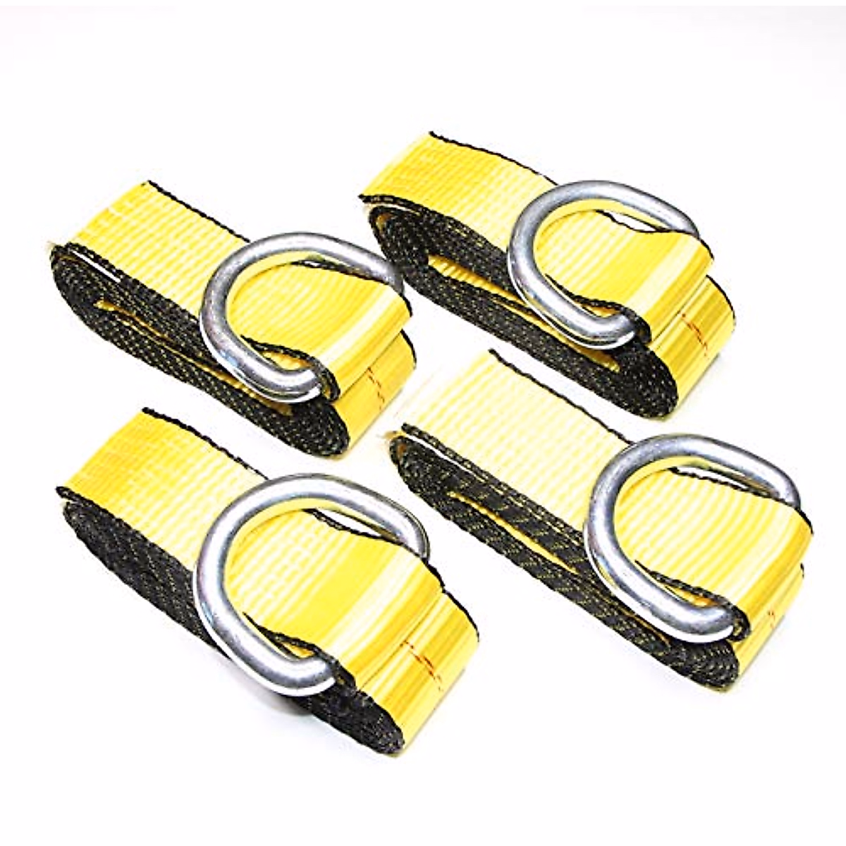 GRIPON (Pack of 4) 2" X 8 Ft Lasso Tow Strap with D Ring Auto Hauler Tie Down