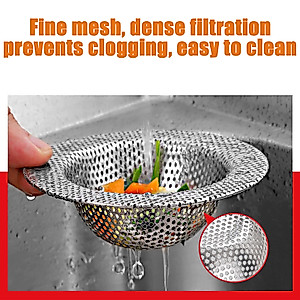 3 PCS Stainless Steel Sink Strainer Fine Mesh Kitchen Sink Strainer Fits Most Kitchen Sink Bathroom Bathtub Shower Drain Kitchen Sink Strainer Stopper Basket Stainless Steel Mesh White Black Kitchen