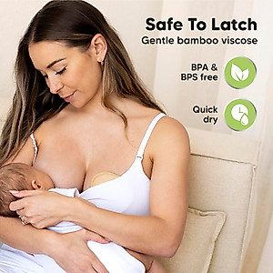 Keababies Reusable Nursing Pads and Nursing Pads Breast Pads for Breastfeeding - 8 Washable Breastfeeding Pads + Wash Bag - Nursing Bra Nipple Pads for Breastfeeding, Pumping Bra Reusable Breast Pads