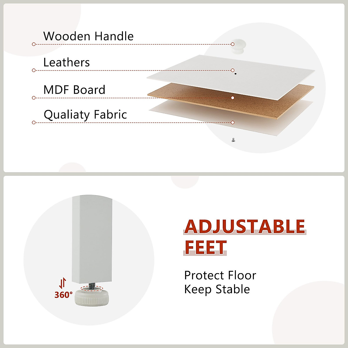 LYNCOHOME White Dresser for Bedroom, 6 Drawer Wooden Dresse, Small Dresser for Bedroom and 50" Tv, Entertainment Center with Metal Frame, Wooden Top,Dressers for Kids, Fabric Dressers for Nursery