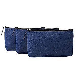 Mr. Pen- Pencil Case, Pencil Pouch, 3 Pack, Blue, Felt Fabric Pencil Case, Pen Bag, Pencil pouch Small, Pen Case, School Supplies, Pencil Case, Pencil Bags, Pen Pouch, Pencil Pouches with Zipper