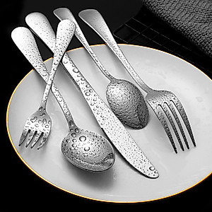Nice Kitchen Silverware Set, Reusable Stainless Steel Flatware Cutlery Sets, Heavy Forks and Spoons Silverware Utensils for 8,40-Piece