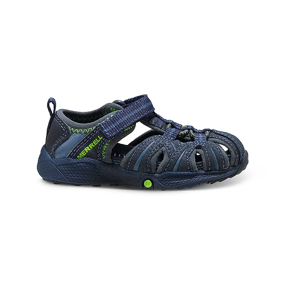 Merrell Hydro Sport Sandal, Navy/Green, 2 US Unisex Little Kid