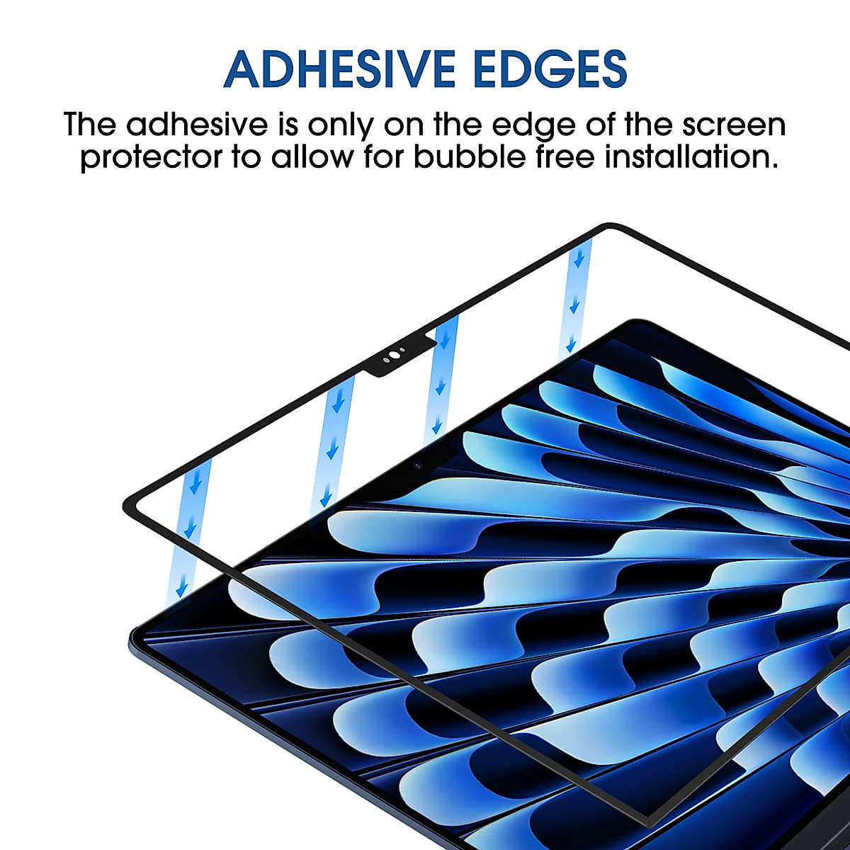 amFilm Designed for MacBook Air 15-Inch (M3 Chip/M2 Chip, 2023-2024 Released) Tempered Glass Screen Protector [Zero Bubbles][9H Hardness][ Anti-Scratch][ Anti-Fingerprint], 1 Pack