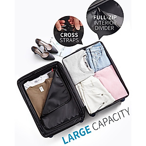 Zitahli Luggage Sets 2 Piece, All Expandable Suitcase Set, Carry On Luggage Set, PC Hard Case Luggage with TSA Lock Spinner Wheels YKK Zippers, 20in 28in (Navy Blue)