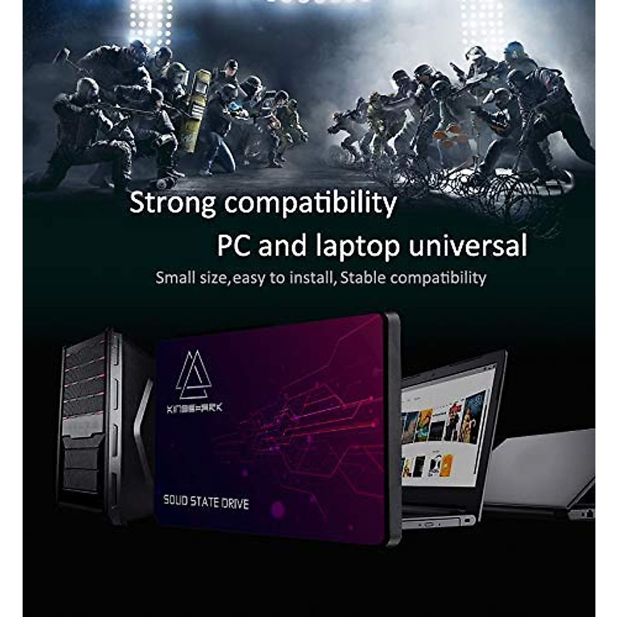 Kingshark gamer SSD 128GB SATA 2.5" Internal Solid State Drive SATAIII 6 Gb/s High-Performance 7MM Height SSD(128GB, 2.5''SATA3)